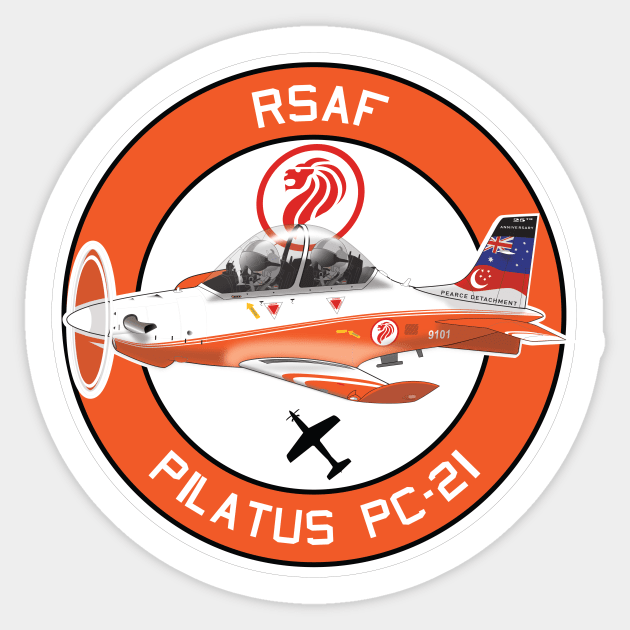 Pilatus PC-21 RSAF 130 SQN - Rsaf - Sticker | TeePublic