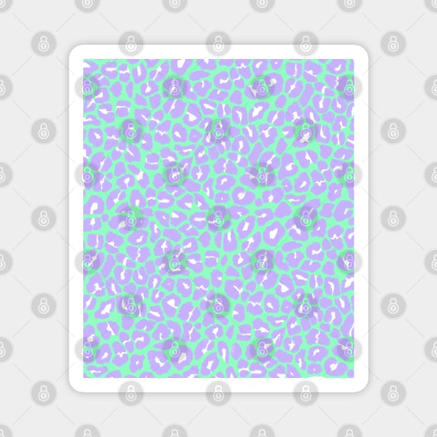 Mint Green and Purple Leopard Spots Pattern - Leopard Print - Magnet ...