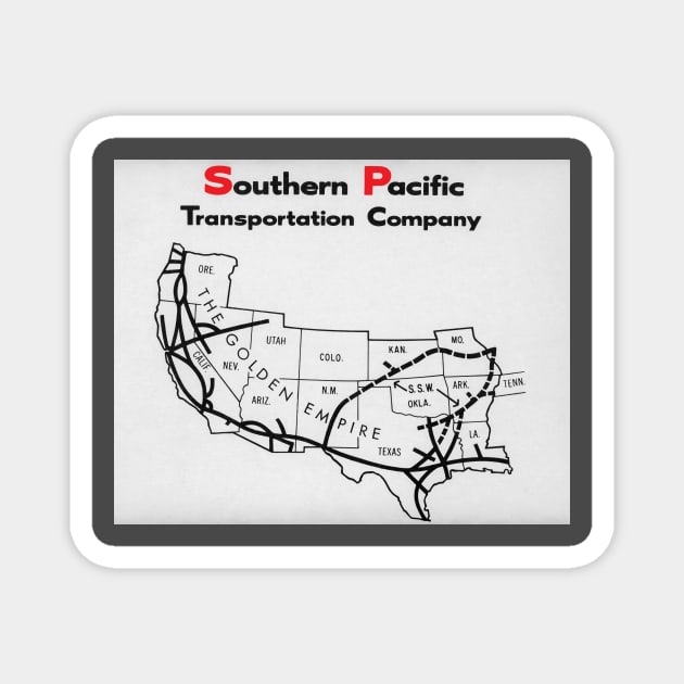 1981 Southern Pacific Route Map - Southern Pacific - Magnet | TeePublic