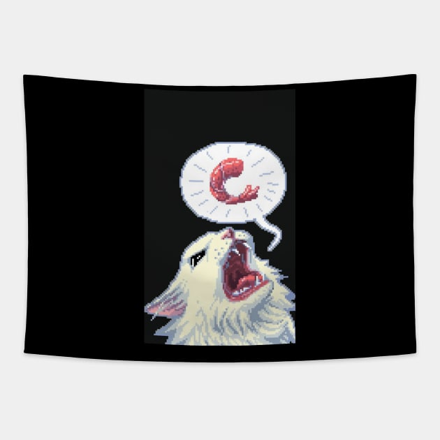 8-bit Shrimpin' Thurston the cat - 8bit - Tapestry | TeePublic