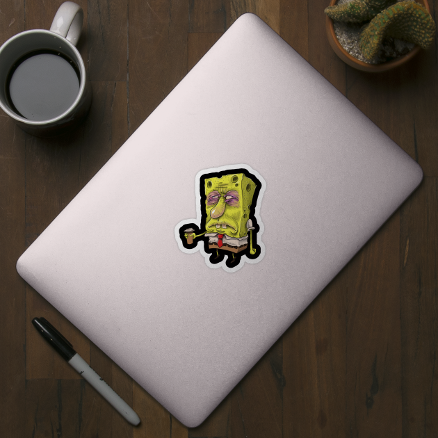 spongebob before coffee - Spongebob Before Coffee - Sticker | TeePublic
