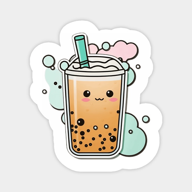 Cute Bubble Tea Cartoon Anime Boba Drawing - Bubble Tea - Magnet ...