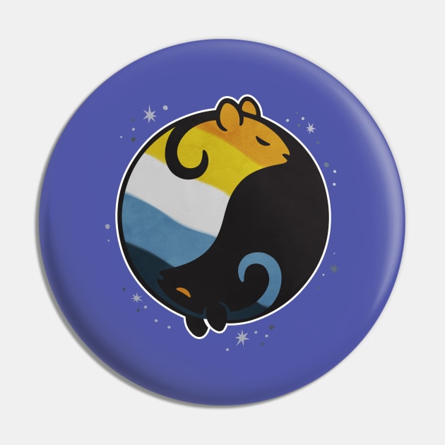 Aroace Rat Yin Yang Pride Flag - Aroace - Pin | TeePublic