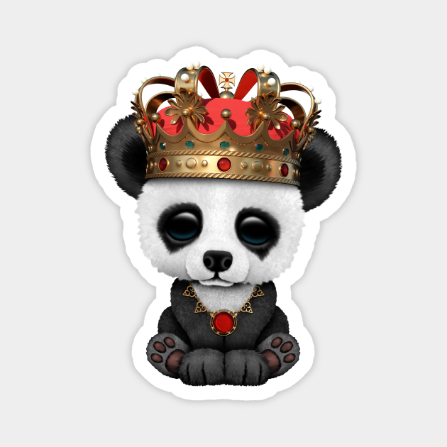 Cute Royal Panda Bear Wearing Crown - Panda - Magnet | TeePublic