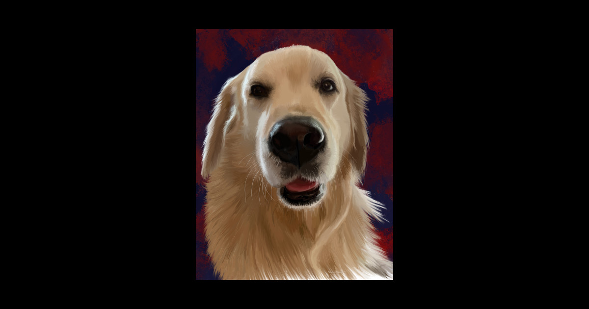 Atticus, the Beautiful Golden Retriever - Atticus - Sticker | TeePublic