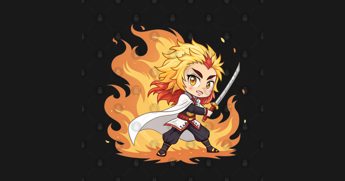 Kyojuro Rengoku - Demon Slayer Cute - T-Shirt | TeePublic