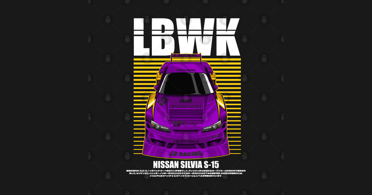 LBWK-NISSAN SILVIA S15-PURPLE - Liberty Walk - T-Shirt | TeePublic