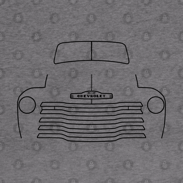 1949 Chevy 3100 stepside classic pickup truck outline graphic (black ...