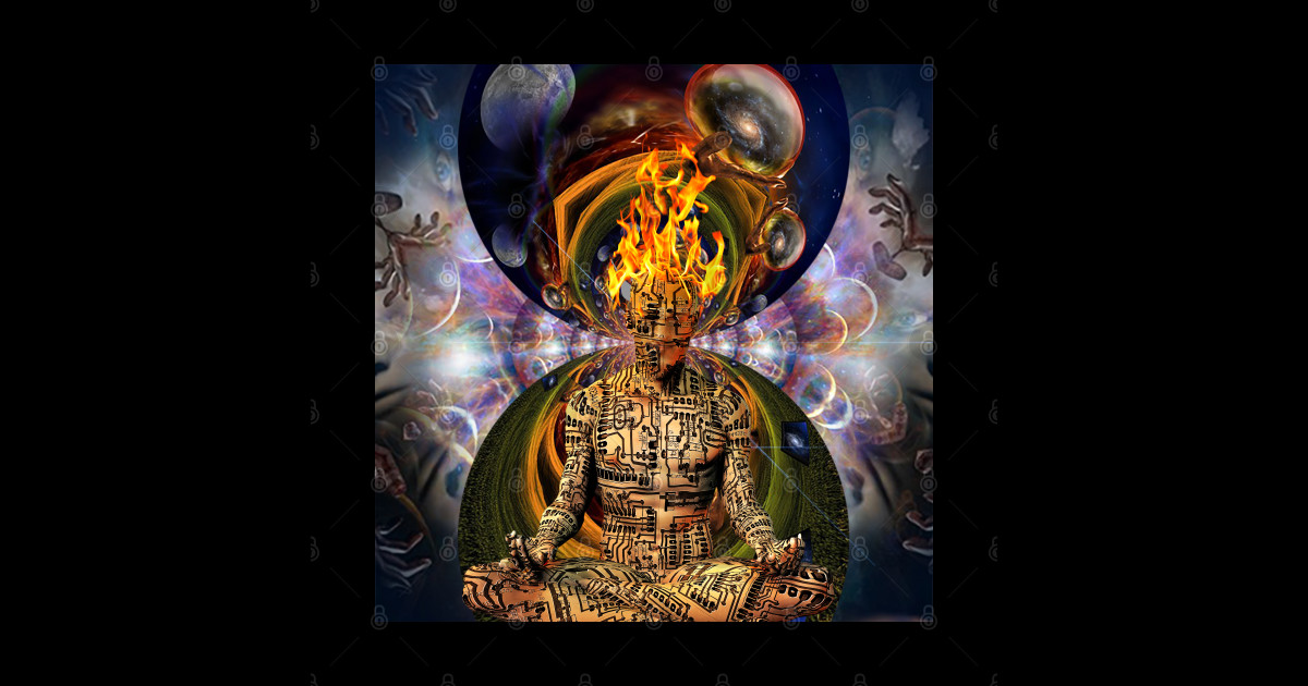 Cyborg meditation - Cyborg Meditation - Sticker | TeePublic Cyborg meditation - Cyborg Meditation - Sticker | TeePublic