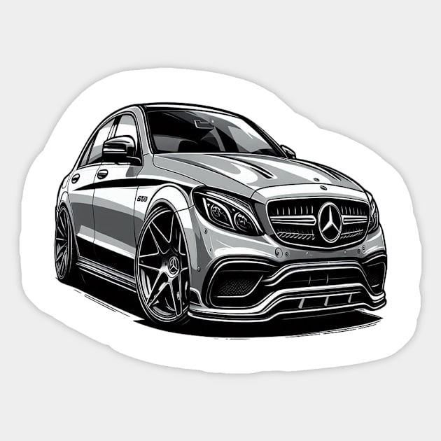Mercedes C63 Cartooned - C63 - Sticker | TeePublic