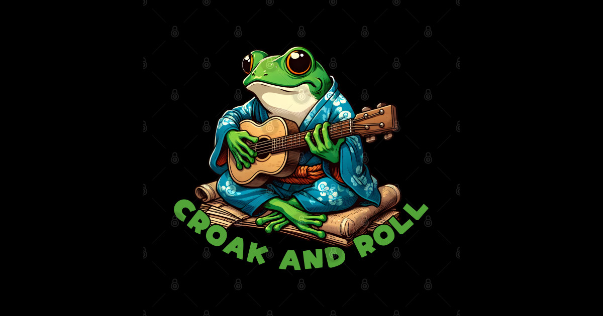 Rock and roll frog - Rock And Roll - Sticker | TeePublic