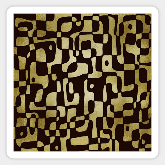 Soft shapes in mocha and gold - Pattern - Sticker | TeePublic