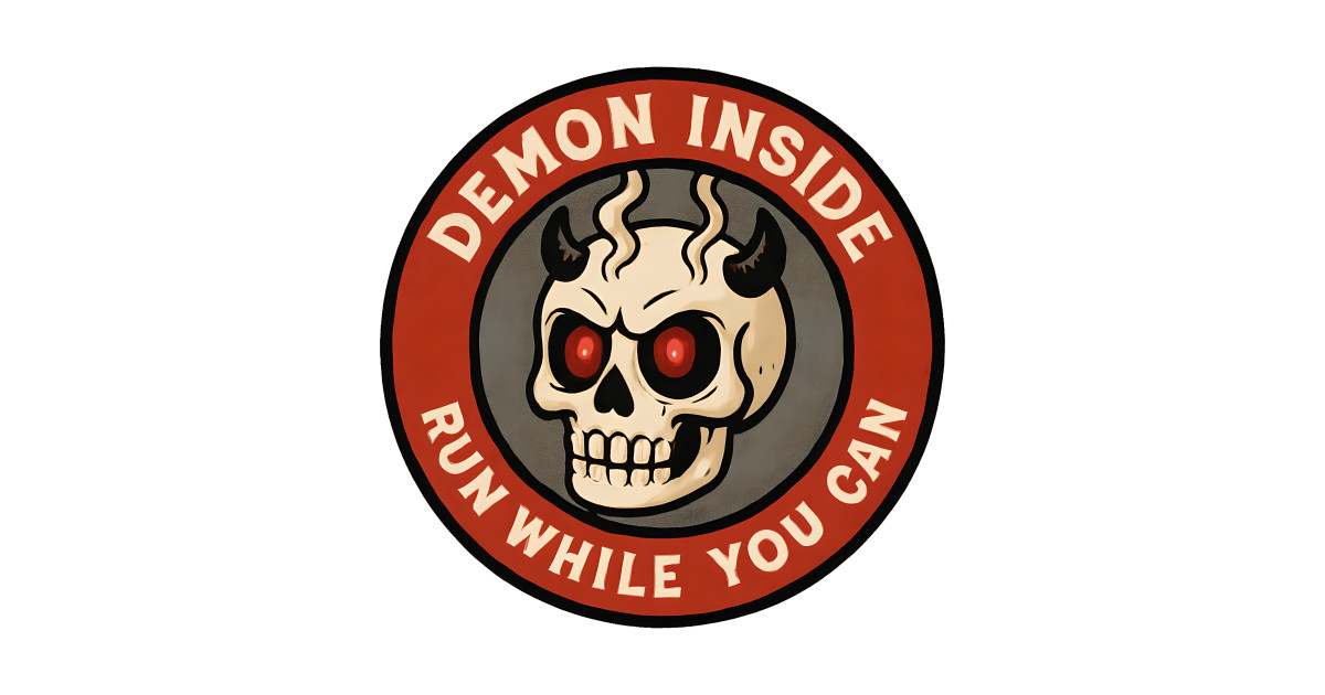 Demon Skull – Run While You Can - Demon Skull - T-Shirt | TeePublic