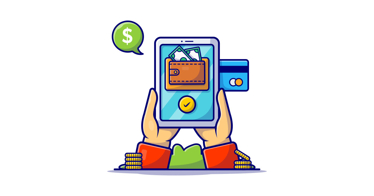 Online Banking Cartoon Vector Icon Illustration - Online Banking - T ...