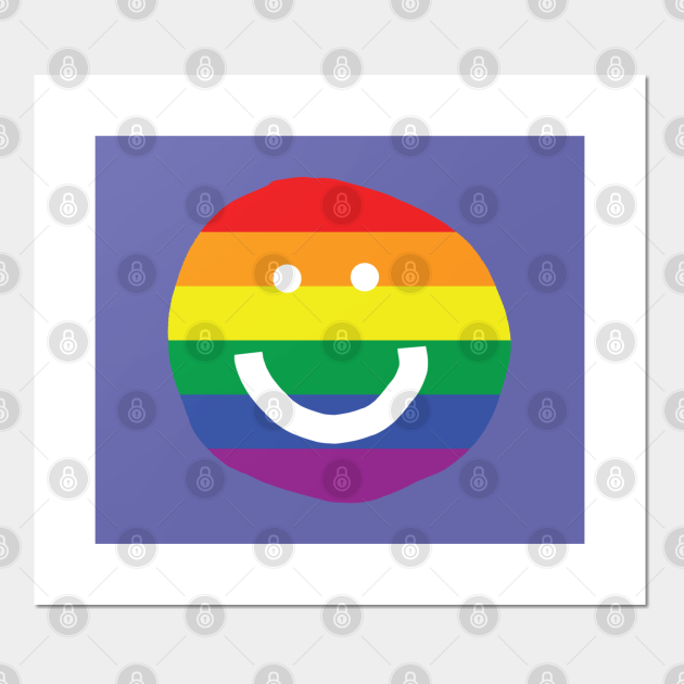 Pride Smiley Face White Eyes - Pride - Posters and Art Prints | TeePublic