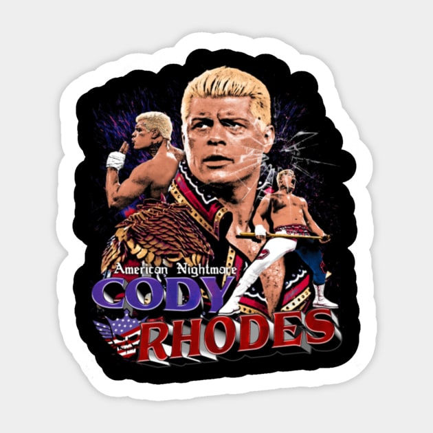 Cody Rhodes Retro Collage - Cody Rhodes - Sticker | TeePublic