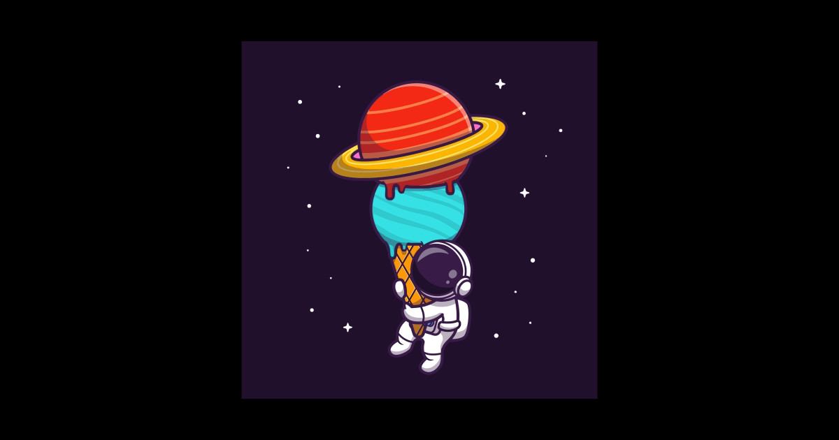 Space Ice Cream Cone - Space Ice Cream Cone - Sticker | TeePublic
