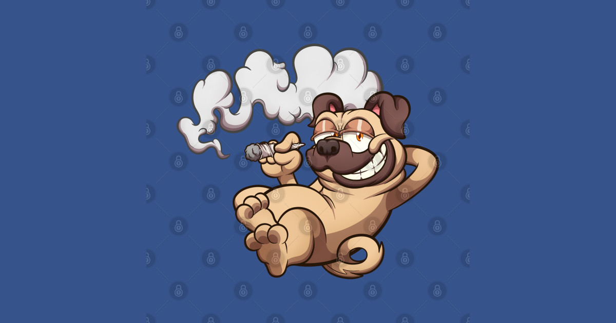 Pug Smoking A Joint - Pug Smoking A Joint - T-Shirt | TeePublic