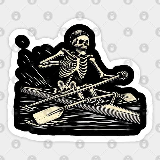 Skeleton Rowing Crew Family - Skeleton Rowing - Sticker | TeePublic