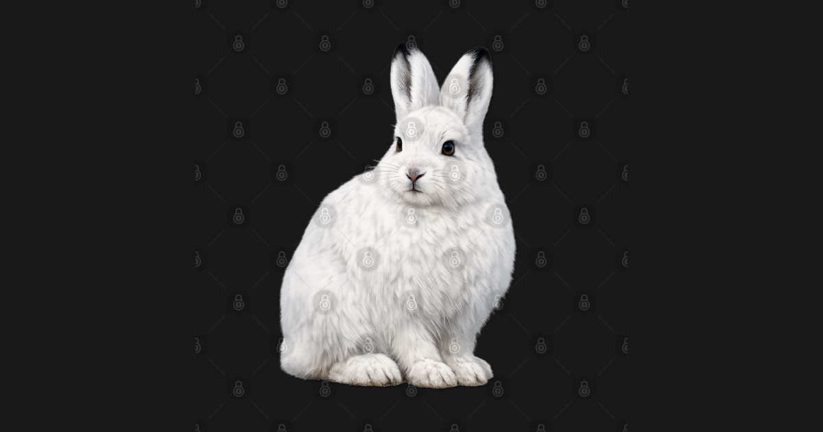 SNOW HARE ARCTIC RABBIT REALISTIC WILDLIFE ANIMAL ILLUSTRATION. SAMER ...