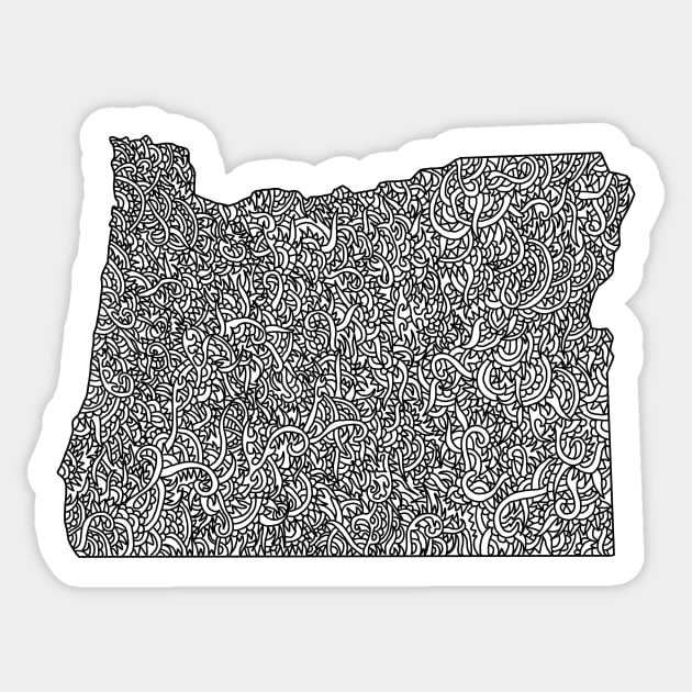 Oregon Map - Oregon - Sticker | TeePublic