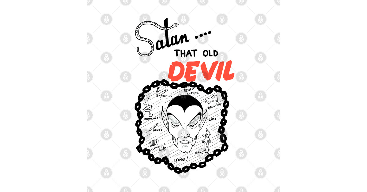 Satan That Old Devil! 1960's Religious Art - Satan - T-Shirt | TeePublic