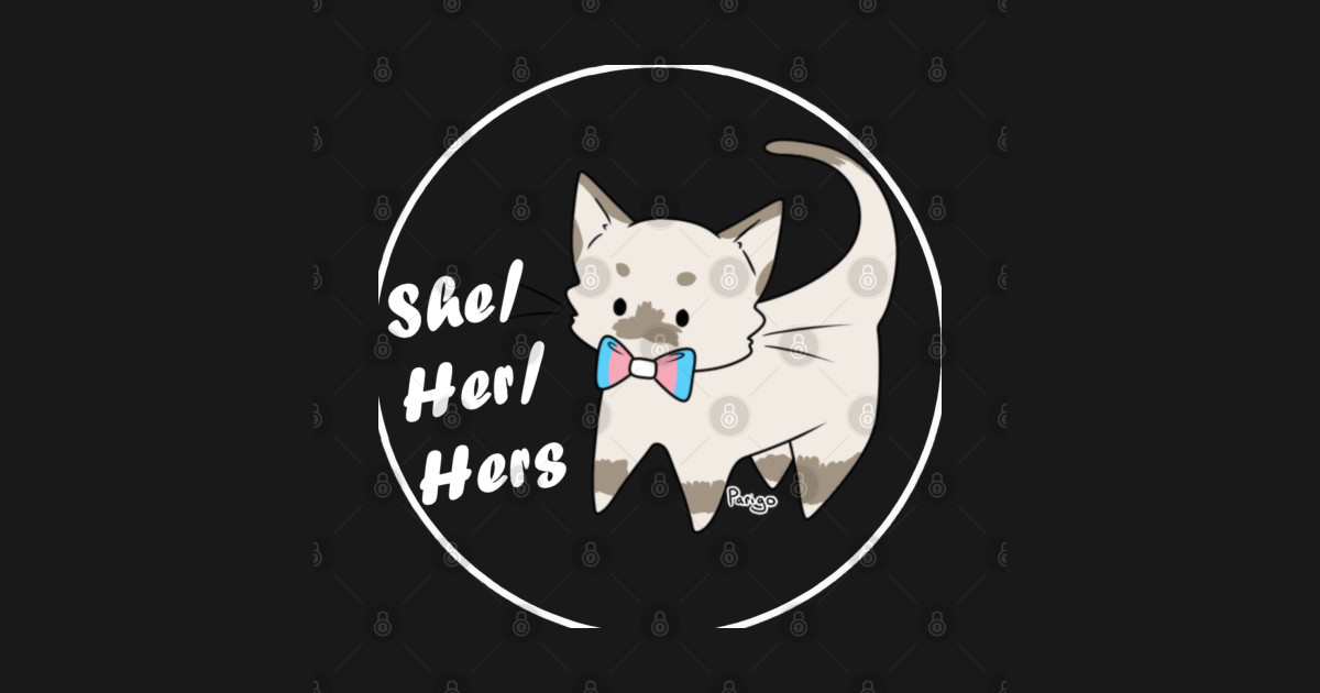 She/Her/Hers Pronouns Kitty (v1) - She Her Hers - T-Shirt | TeePublic