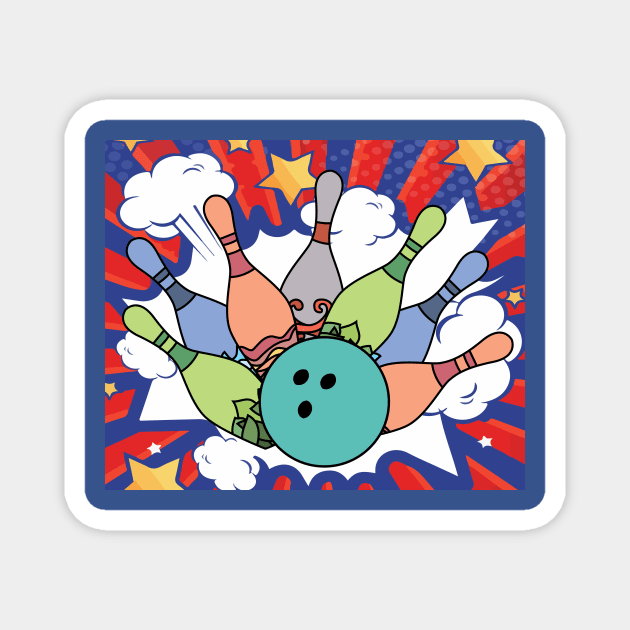 Destroy Pin Bowling Skittles Ball - Destroyed - Magnet | TeePublic