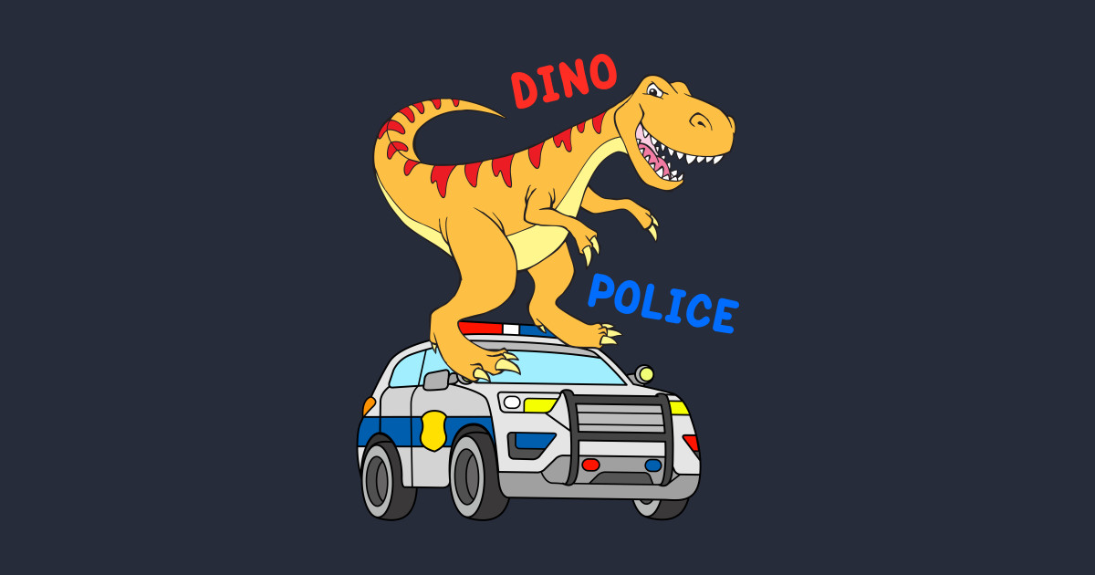 Police Car with Dinosaur - Cool Dinosaur - Tapestry | TeePublic