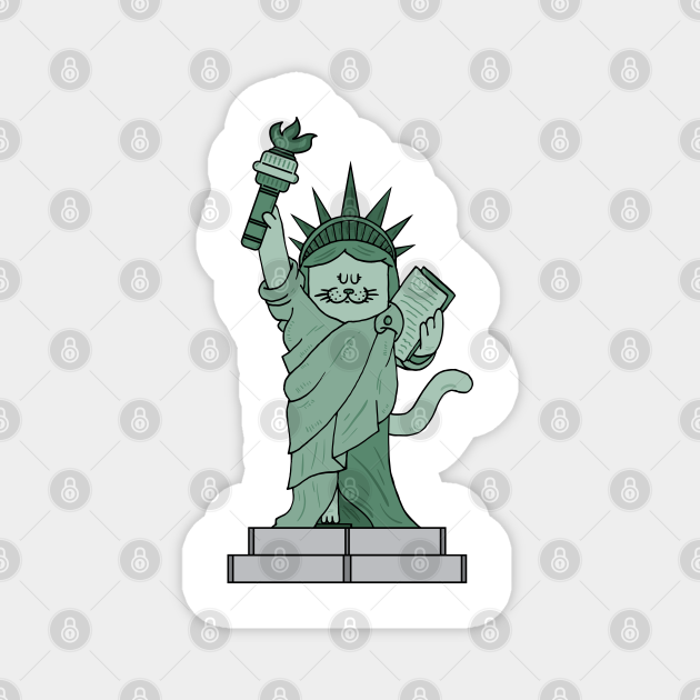 The cat statue of liberty - Statue Of Liberty - Magnet | TeePublic