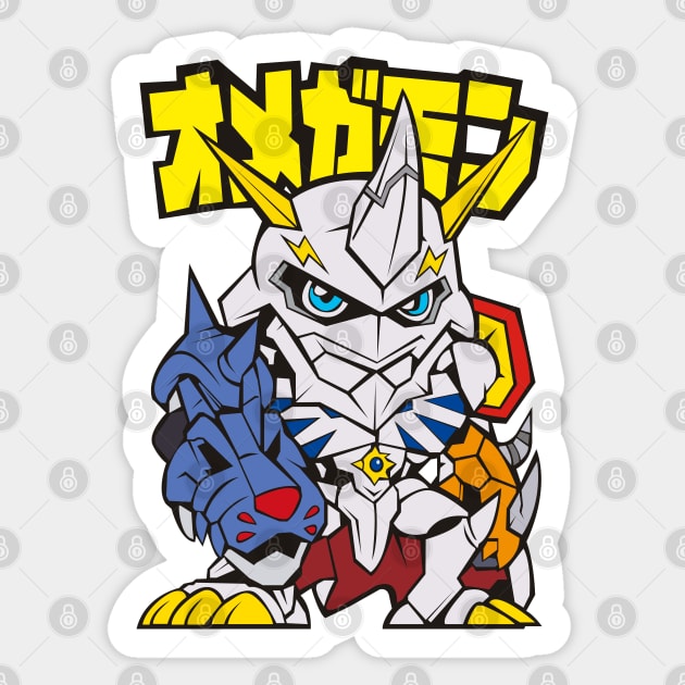 digimon chibi omnimon - Digimon - Sticker | TeePublic