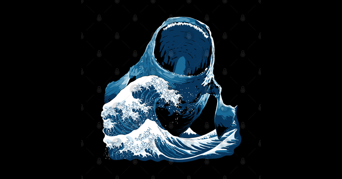 The Bloop Great Wave off Kanagawa - The Bloop - Sticker | TeePublic