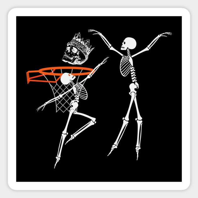 Skeleton Basketball Slam Dunk Skull - Skeleton Basketball - Sticker ...