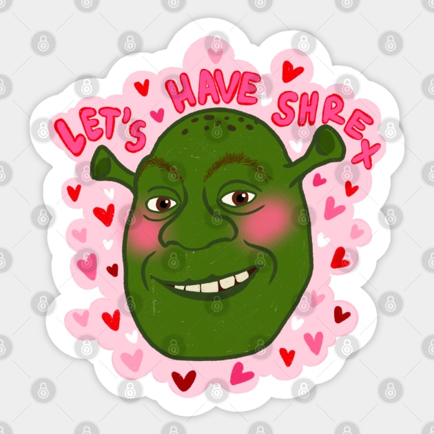 shrek valentine - Shrek Is Love - Sticker | TeePublic