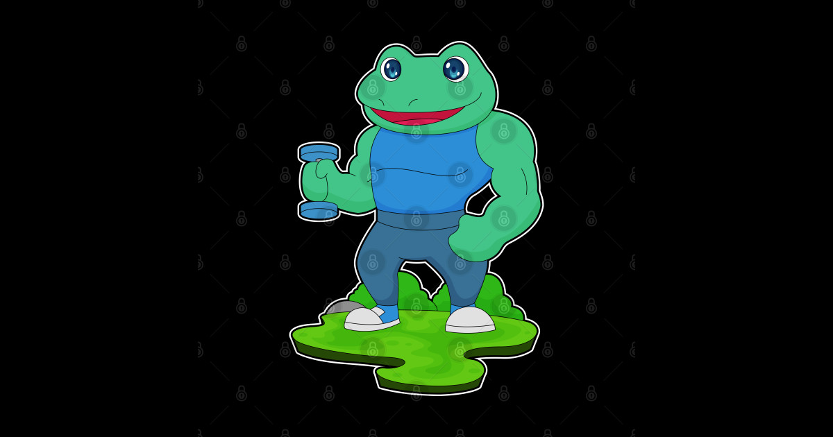 Frog Bodybuilder Dumbbell Bodybuilding - Bodybuilding - Sticker | TeePublic