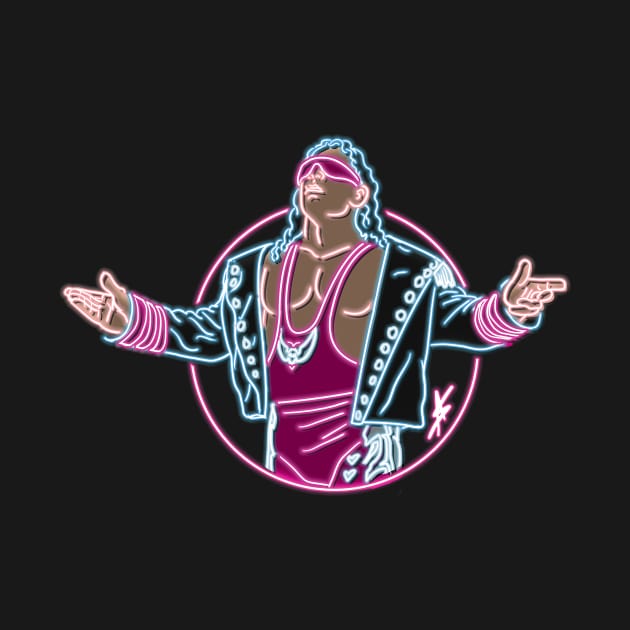 Bret Hart neon color - Bret Hart - T-Shirt | TeePublic
