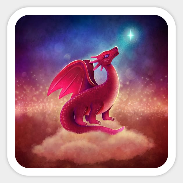 Dragon fairy lights - Dragon Art - Sticker | TeePublic