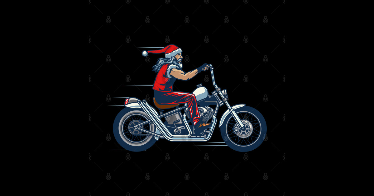 Santa Claus Biker - Santa Claus - Posters and Art Prints | TeePublic