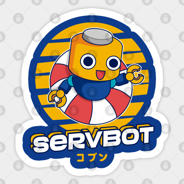 Servbot Summer - Mega Man - Sticker | TeePublic
