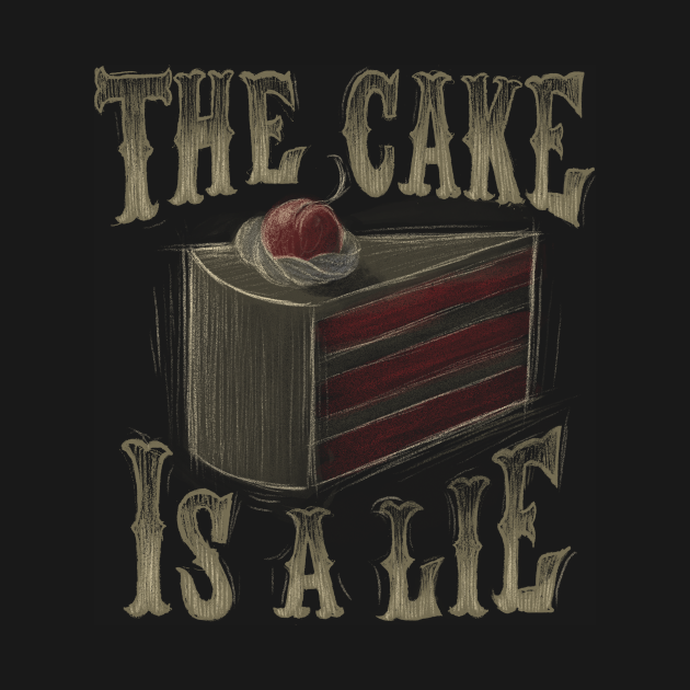 The cake is a lie - Portal Video Game - Funny Joke - Portal - T-Shirt ...