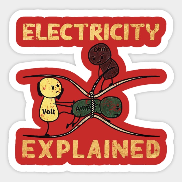 funny electricity explained vintage - Electricity Explained - Sticker ...
