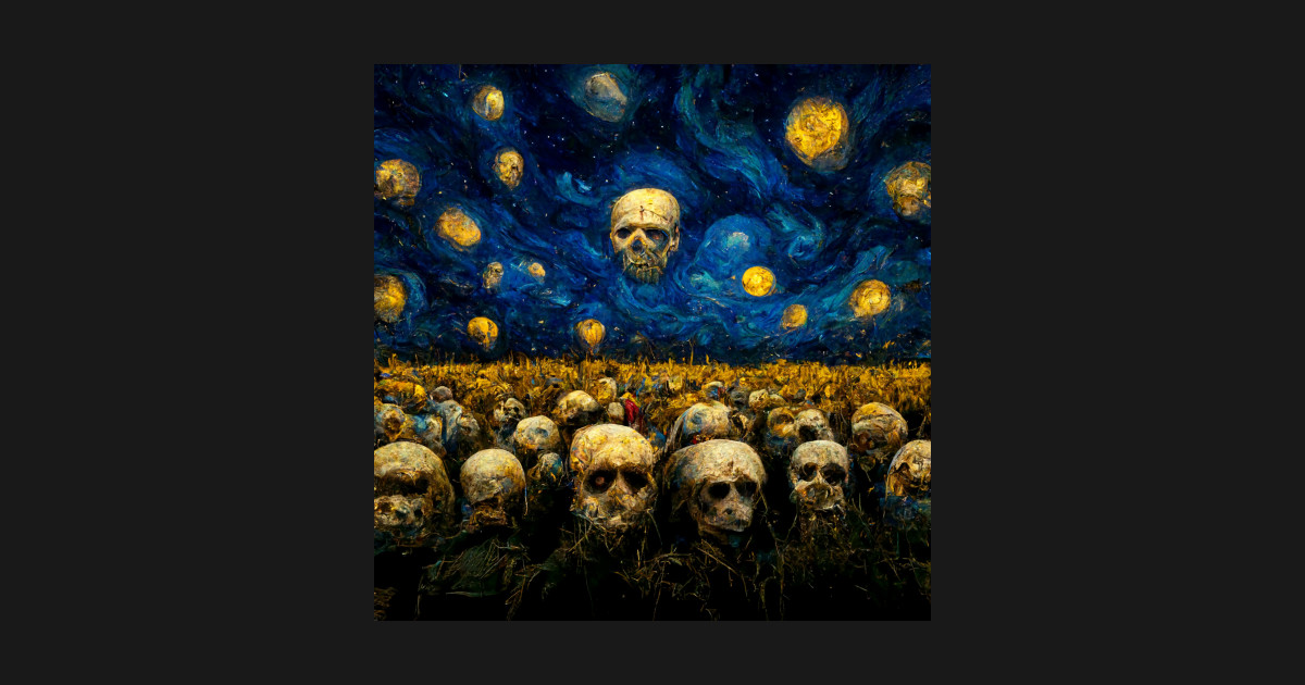 VAN GOGH STARRY STARRY SKULL - Van Gogh - T-Shirt | TeePublic