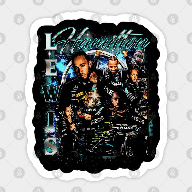 Lewis Hamilton Retro Bootleg - Lewis Hamilton - Sticker | TeePublic
