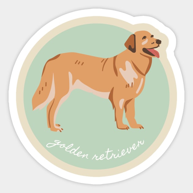 Golden Retriever Dog Breed Cursive Graphic - Golden Retriever - Sticker ...