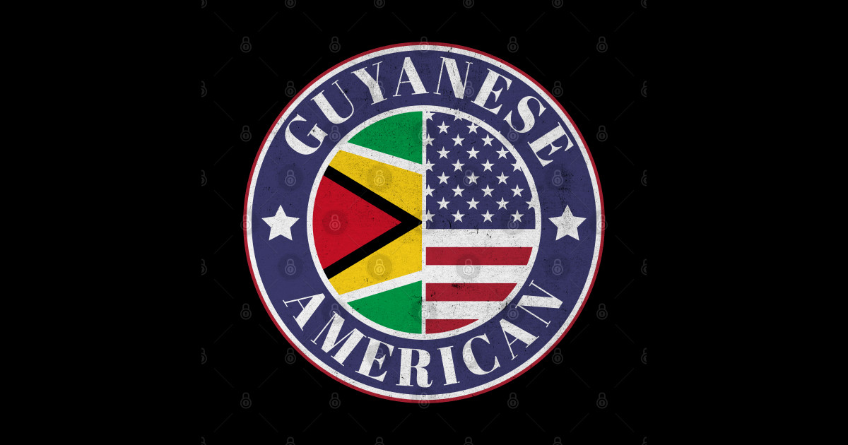 Proud Guyanese-American Badge - Guyana Flag - Guyana - Sticker | TeePublic