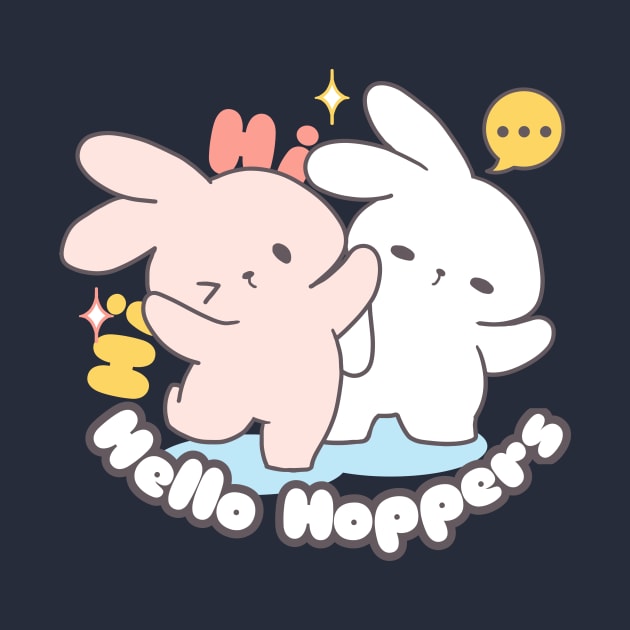 Hello, It's Bunny Time with Loppy Tokki's Duo II - Kawaii Rabbit Art Whimsical Greetings - T ...
