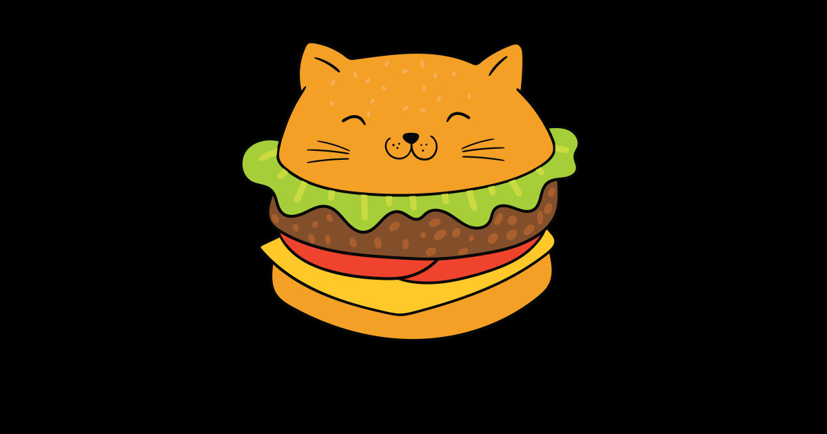 CAT BURGER - Cat - Sticker | TeePublic