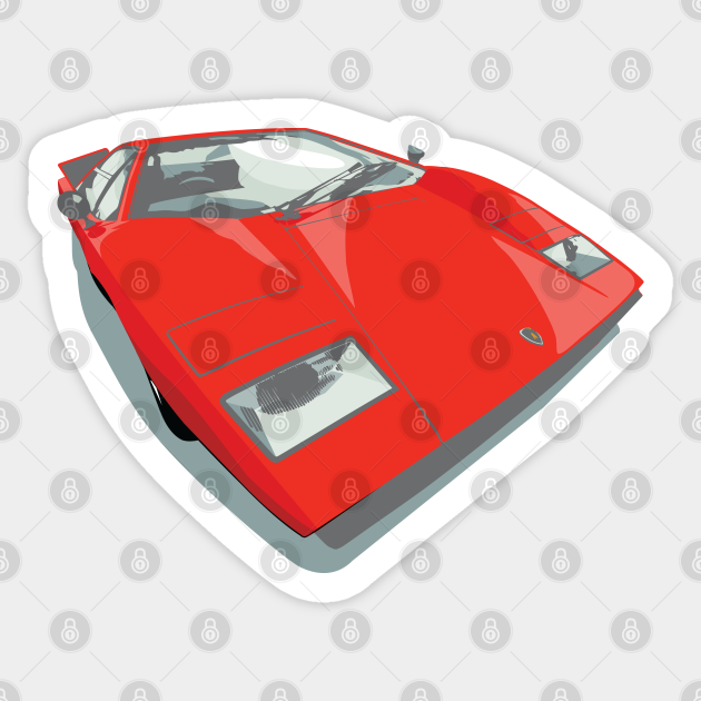 1970s Lamborghini Countach in red - Lamborghini Countach - Sticker ...