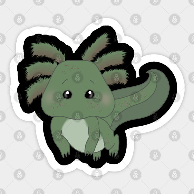 Cutest green Axolotl - Axolotl - Sticker | TeePublic