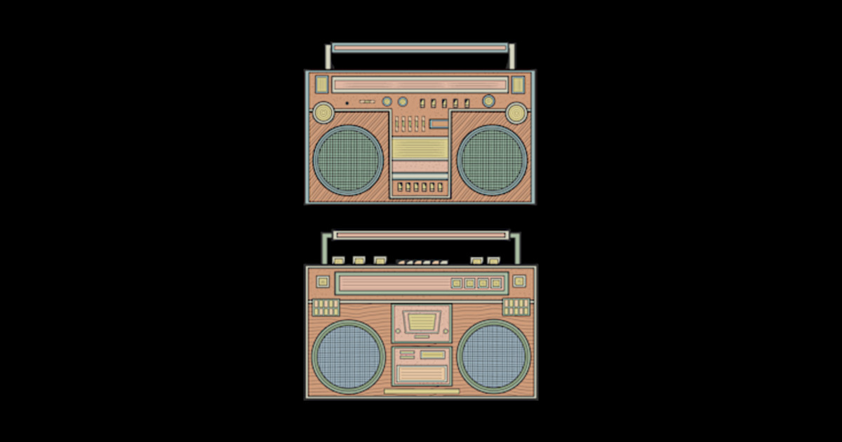 Brown Classic Boombox - Music - Sticker | TeePublic